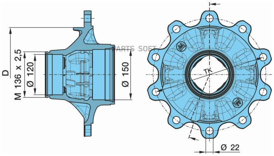 327243232 BPW Ступица HZF ECOP10010 (сальник только 02.5664.74.00)
