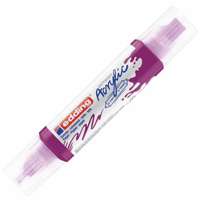 Маркер акриловый двусторонний 3D Edding 5400/910.2-3, 5-10мм. Ягодный/Berry