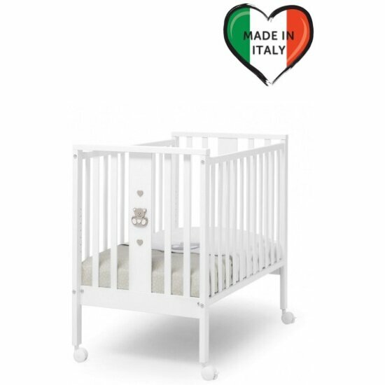 Кроватка Erbesi Charly цвет белый/песочный 110х65,5 мини