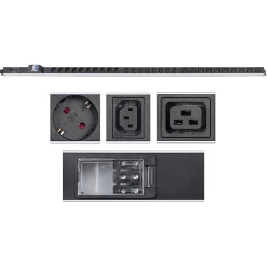 Блок розеток Cabeus PDU-32-10S-10C19-8C13-B-T 28шт, ZeroU, 19"
