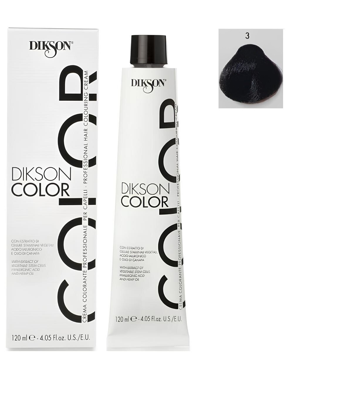 Краска для волос DC 3 тёмно-каштановый холодный Dikson NATURALI Castano Scuro Freddo, 120 мл