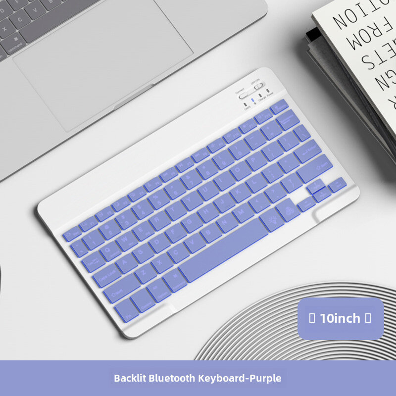 Клавиатура, для iPad, Huawei, RGB, фиолетовая