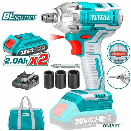 Шуруповерт Total TIWLI20208 (с 2-мя АКБ, сумка)