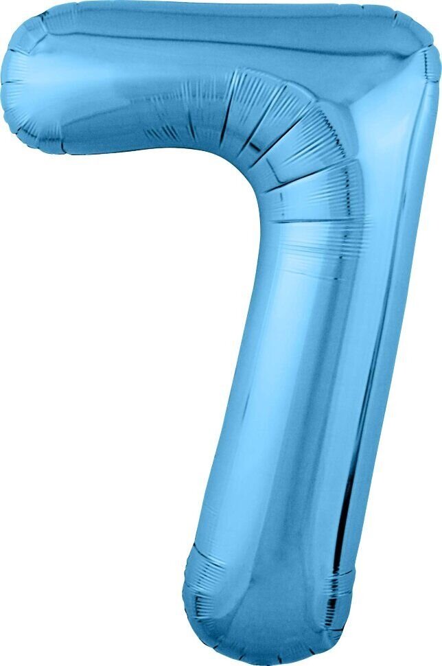 Шар (40'/102 см) Цифра, 7 Slim, Голубой, 1 шт. в упак.