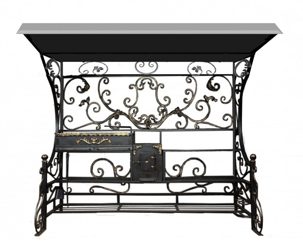 Кованный мангал с крышей "Айсберг"