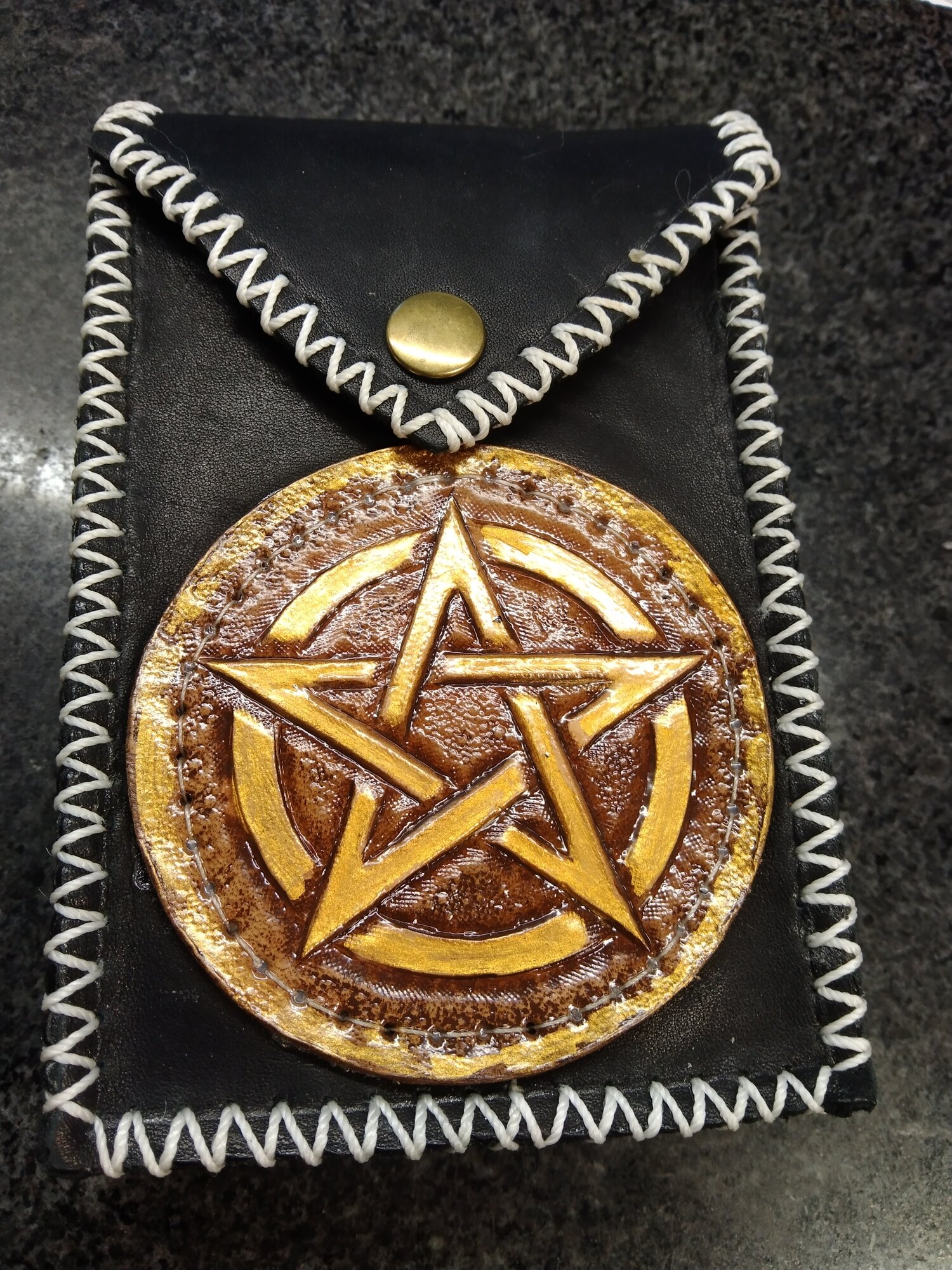 Чехол для карт таро PGr из натуральной кожи с тиснением, hand made.