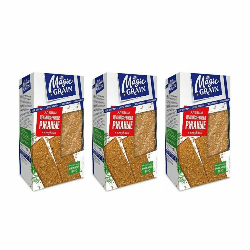 Magic Grain Хлебцы Ржаные с сотрубями, 160 г, 3 уп