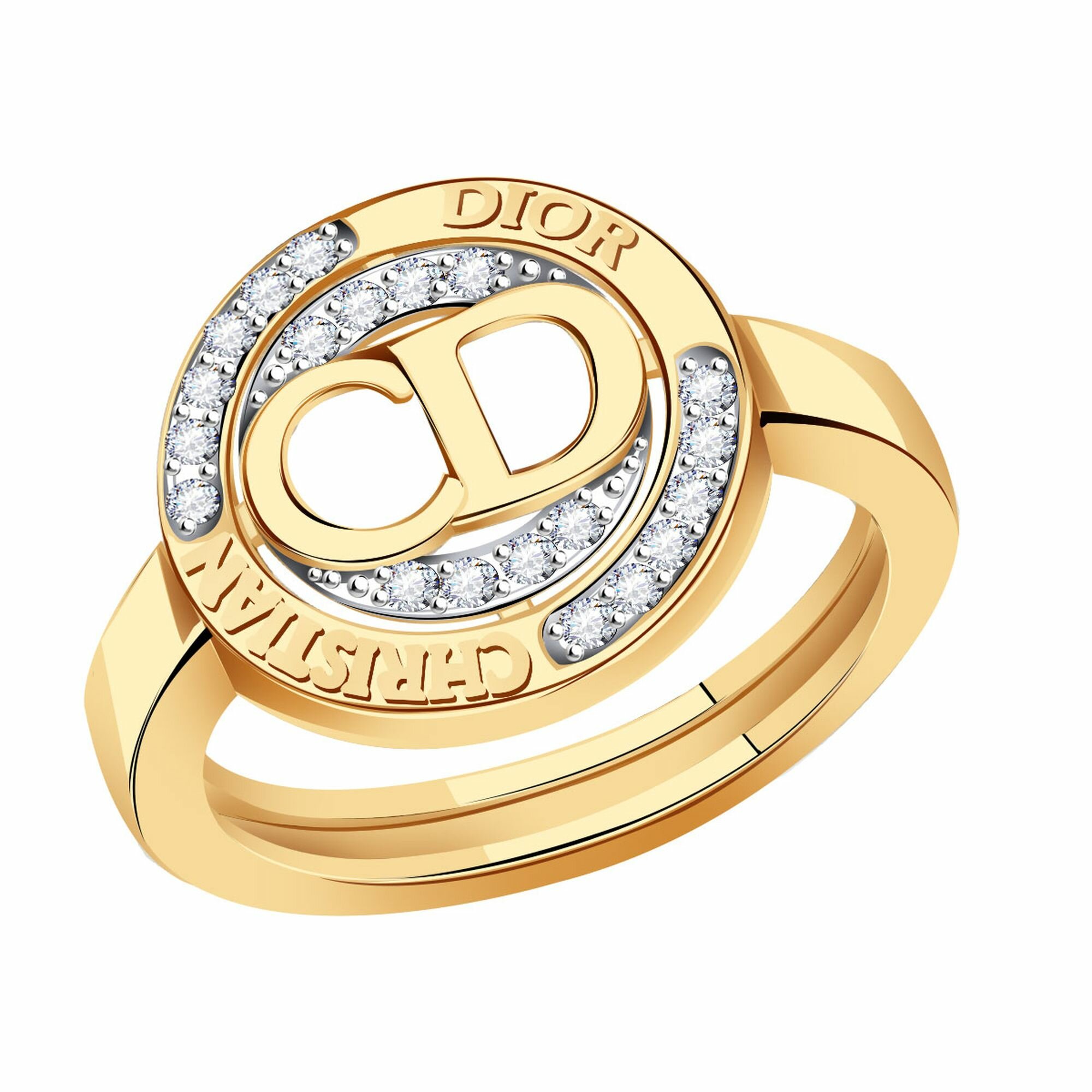 Кольцо, красное золото, 585 проба, фианит