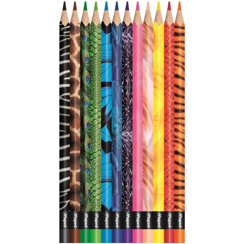 Карандаши цветные Maped Color'Peps, 12 цветов, декорированные (832212)