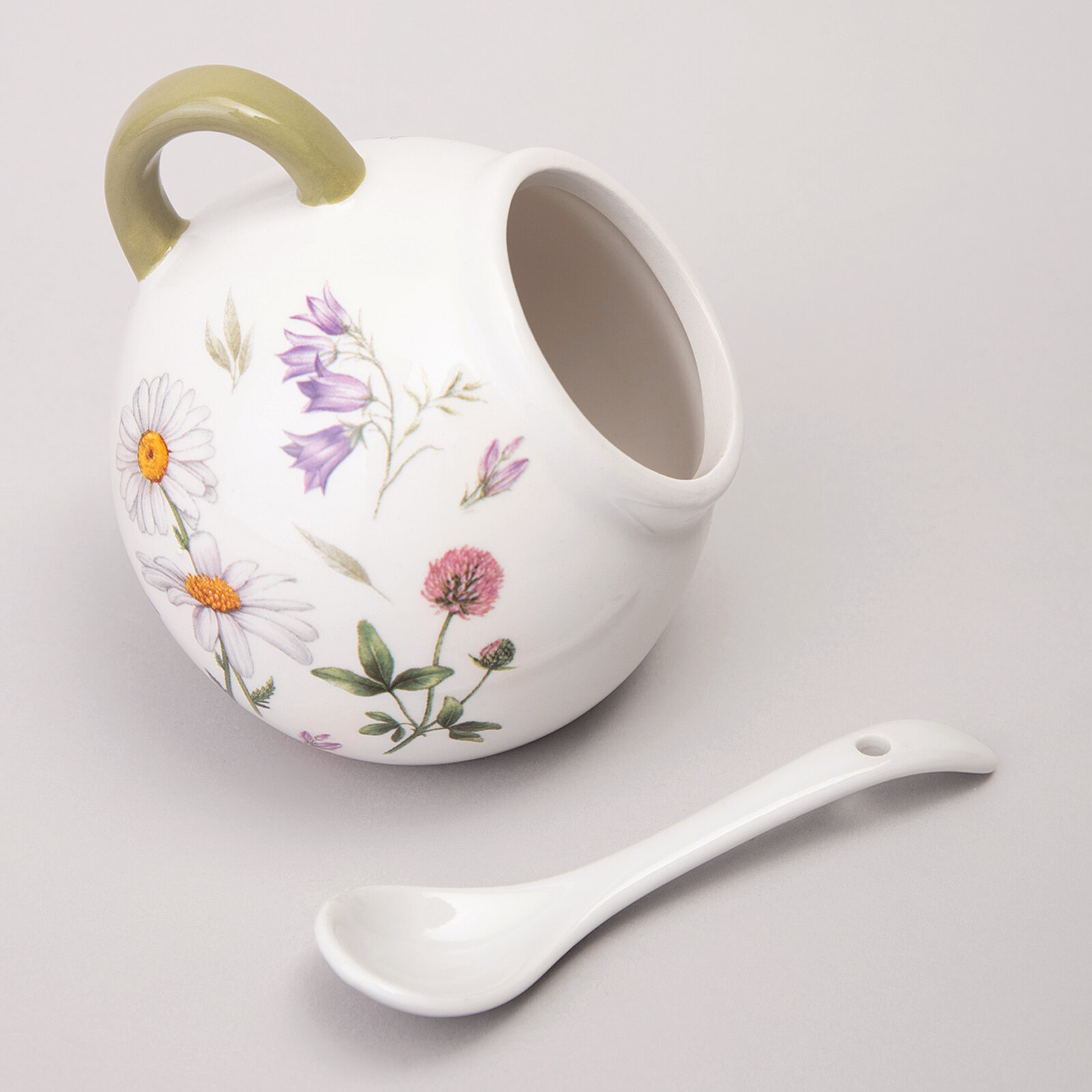 Солонка с ложкой agness flower story 9,5*10 см 170 мл KSG-358-2183