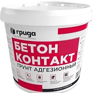 Грунт БетонКонтакт Грида Эко Летний 15кг Белый для Внутренних и Наружных Работ.