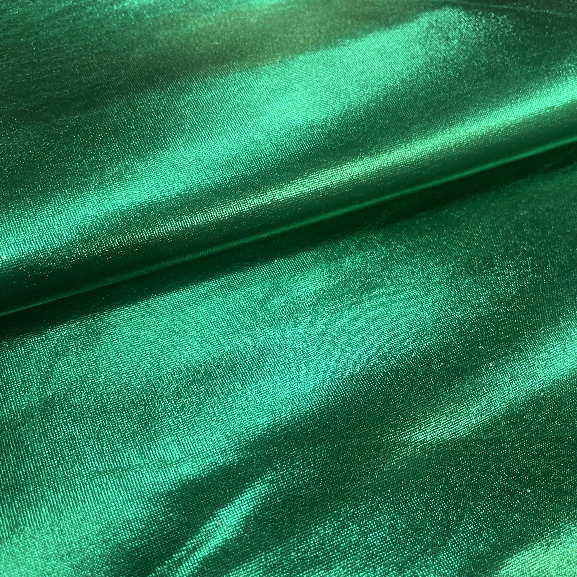 Ткань для шитья Трикотаж Металлик, Зеленый отрез 1,1 м х145 см