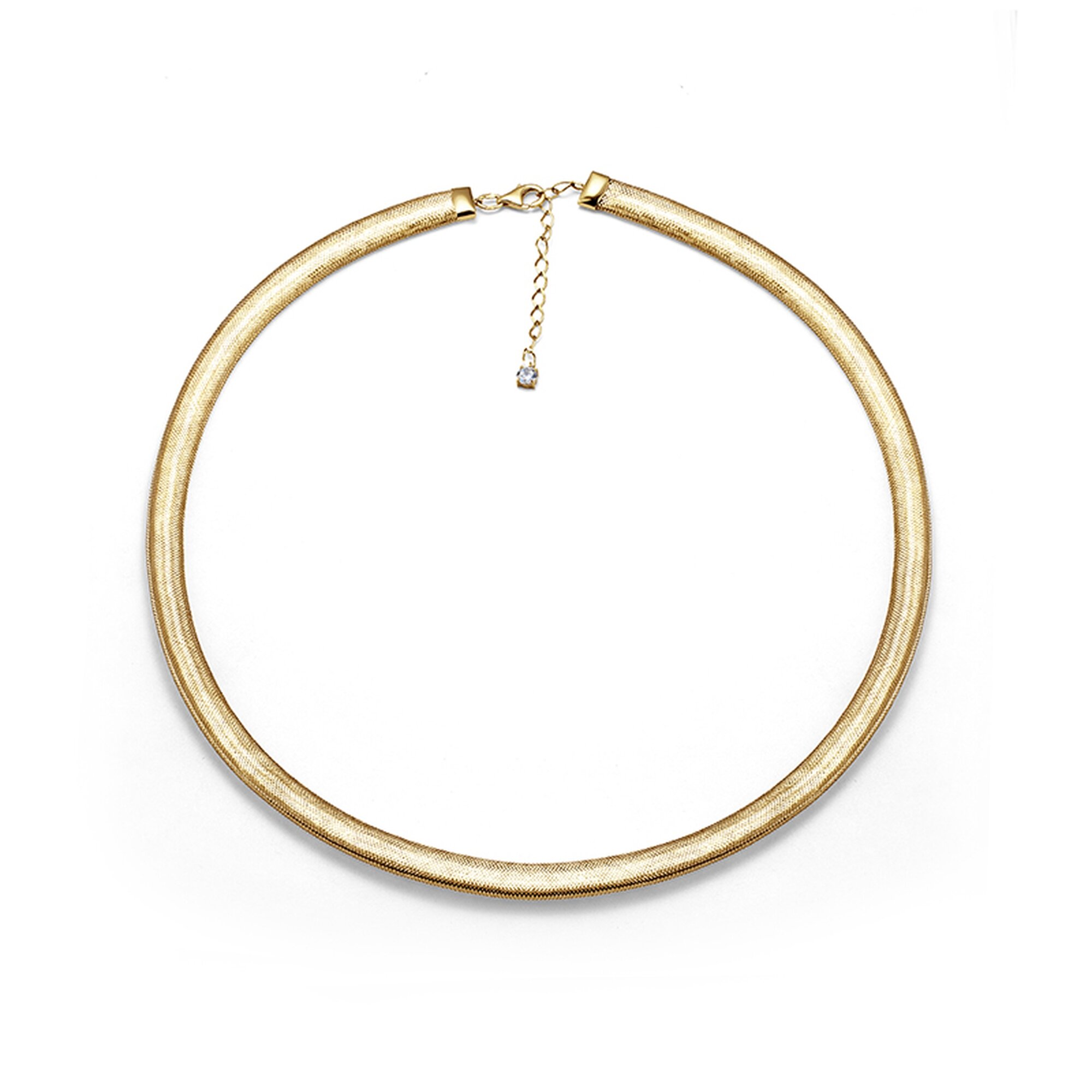 Колье, желтое золото, 585 проба, фианит