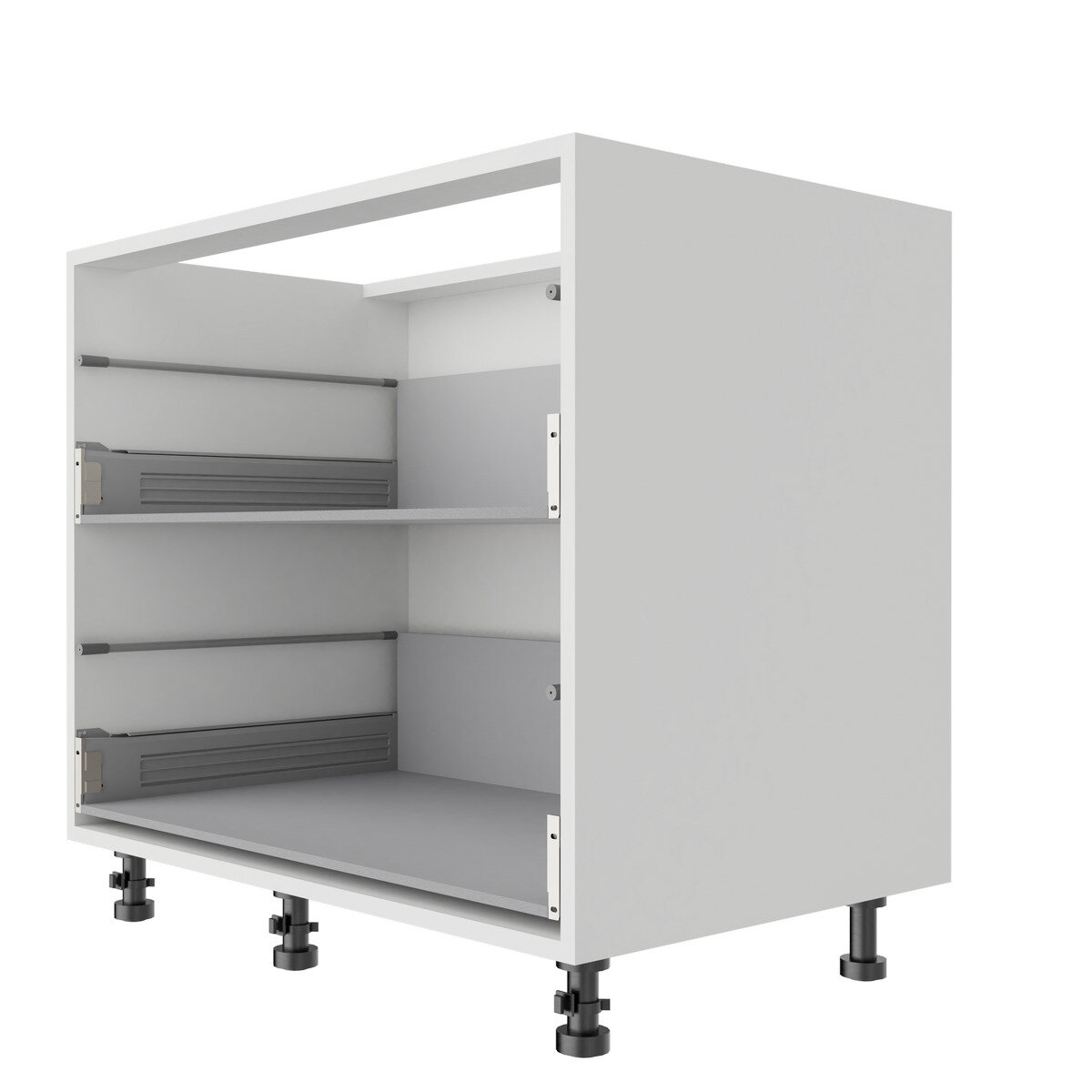 B-900-2M, Каркас тумбы напольной Ш900мм, В720мм, 2 метабокса Белый