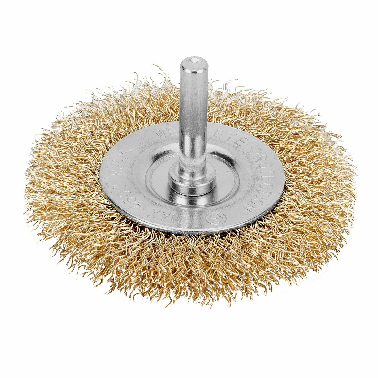 Щетка для дрели MATRIX 60 мм, плоская со шпилькой, латунированная витая проволока (74446)