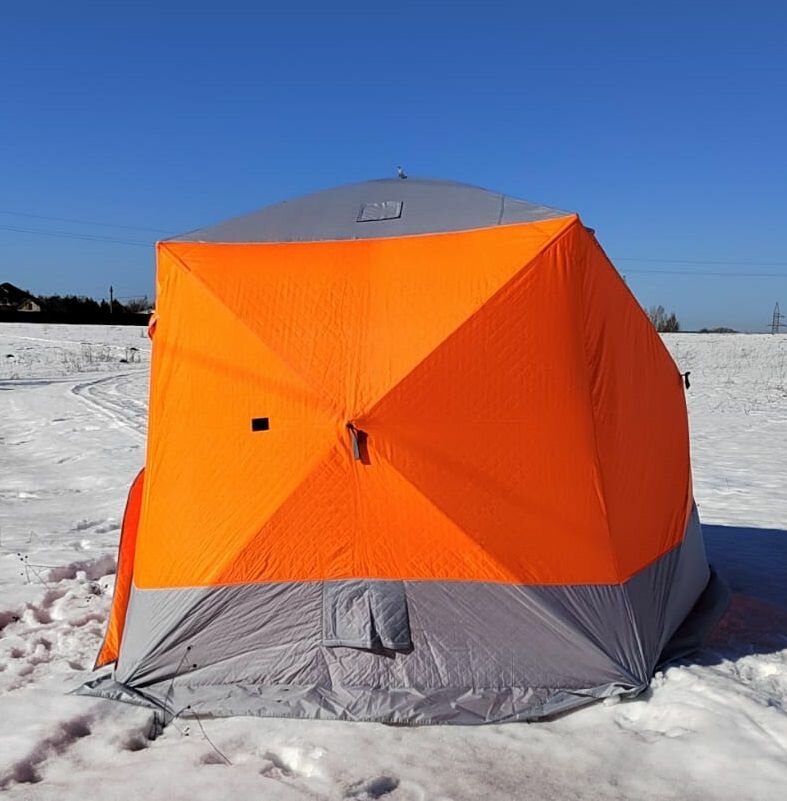 Утепленная палатка зимняя для рыбалки 200х200х215см / Походная баня летом