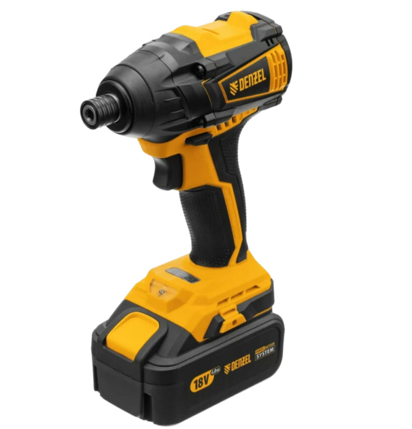 Винтоверт ударный аккумуляторный Denzel CID-IB-200 бесщеточный 18В, 1Акк, 4Ач, 200Нм, кейс