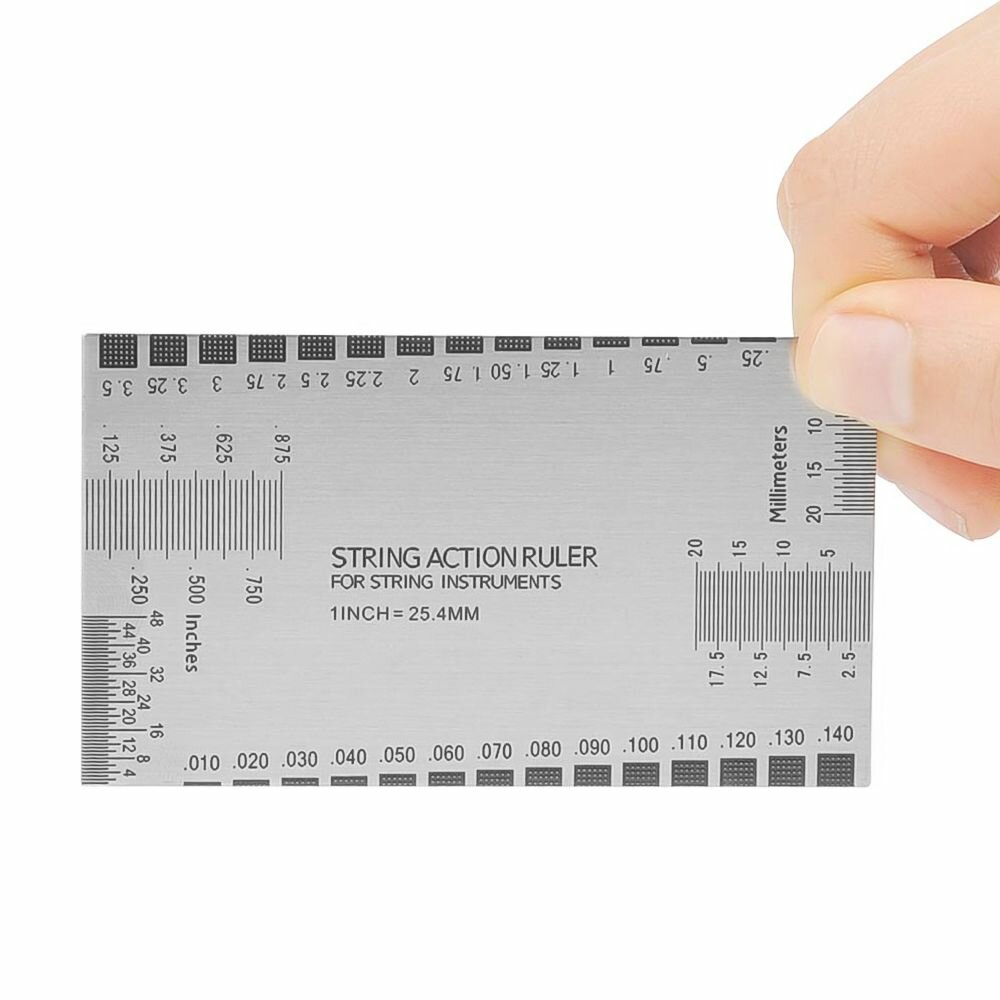 Линейка высоты струн гитары из нержавеющей стали многофункциональный калибр 89мм * 51мм