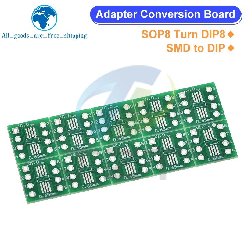 Адаптер-переходник TZT для SMD-компонентов SOP8/TSSOP8/SOIC8/SSOP8 30PCS