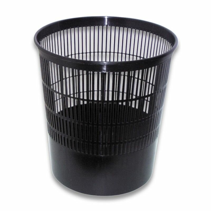 Корзина для бумаг СТАММ сетчатая, 18 литров, черная (КР01)