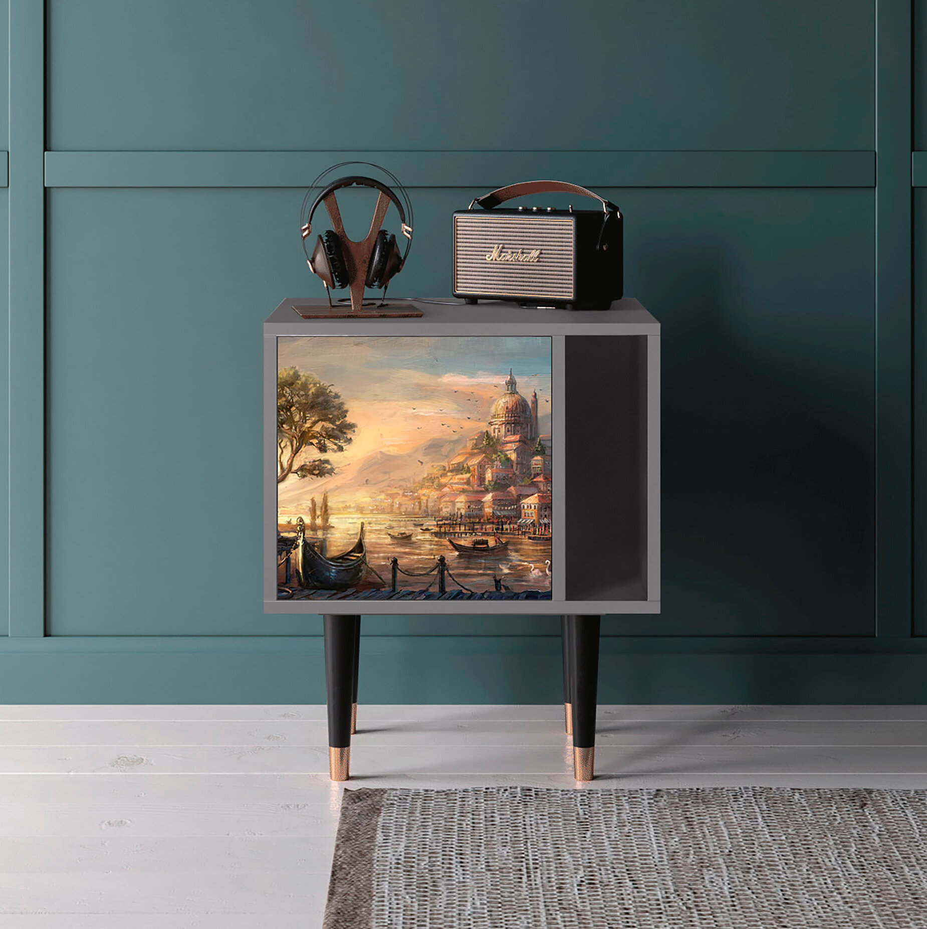 Прикроватная тумба - STORYZ - S2 Venice, Размер - 58 x 69 x 48 см, Цвет - Серый