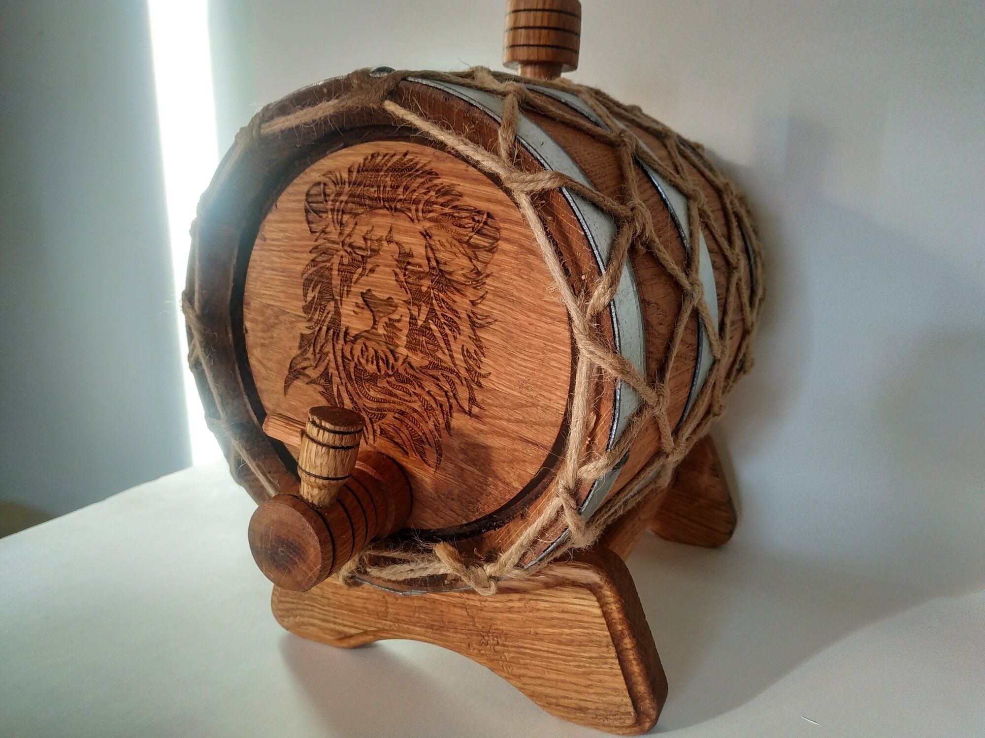 Дубовая бочка ЛЕР в оплетке 3л