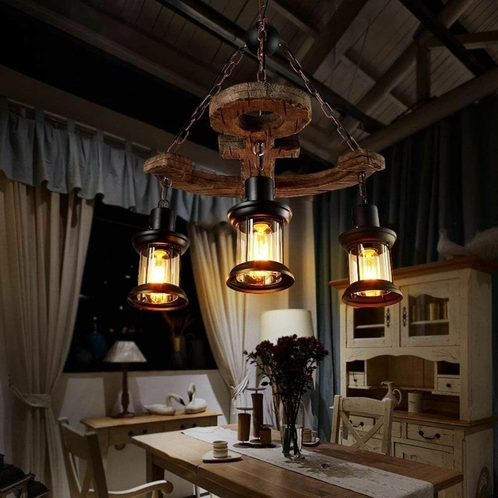 Барный обеденный стол барный якорь люстра из цельного дерева