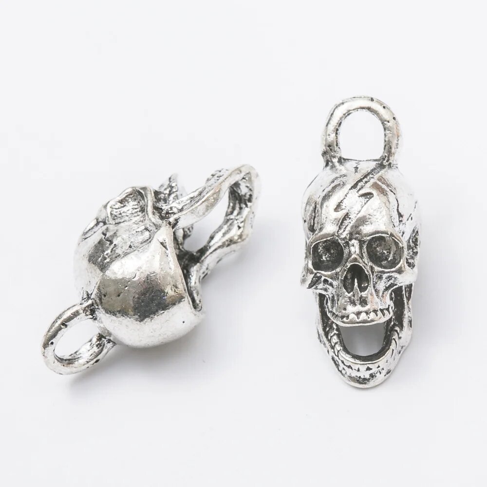 Металлические кулоны черепа 5 шт. Ancient silver