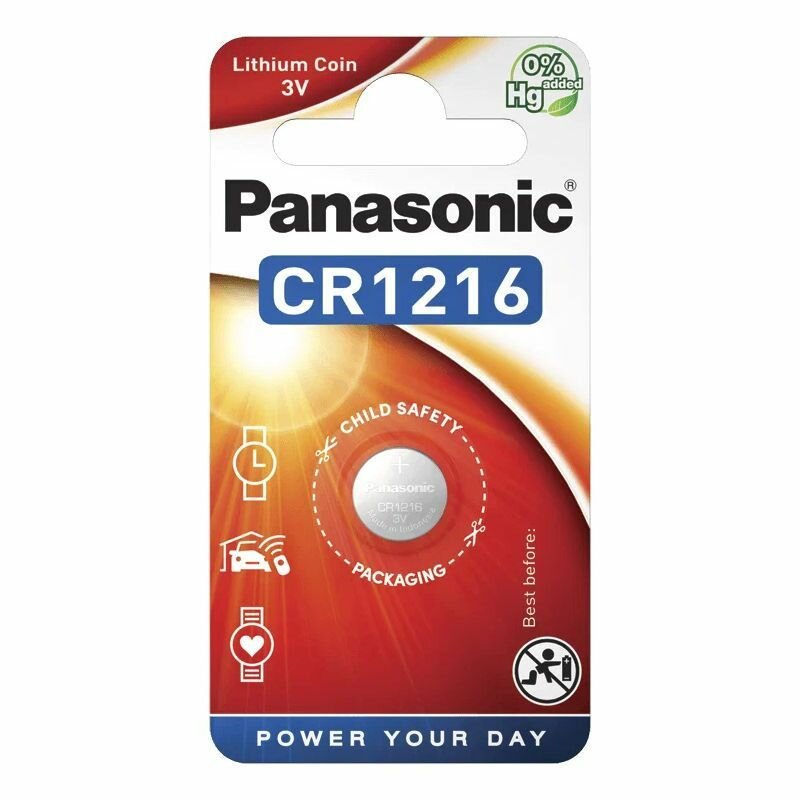 Батарейка литиевая PANASONIC CR1216 дисковая 3В (бл1)