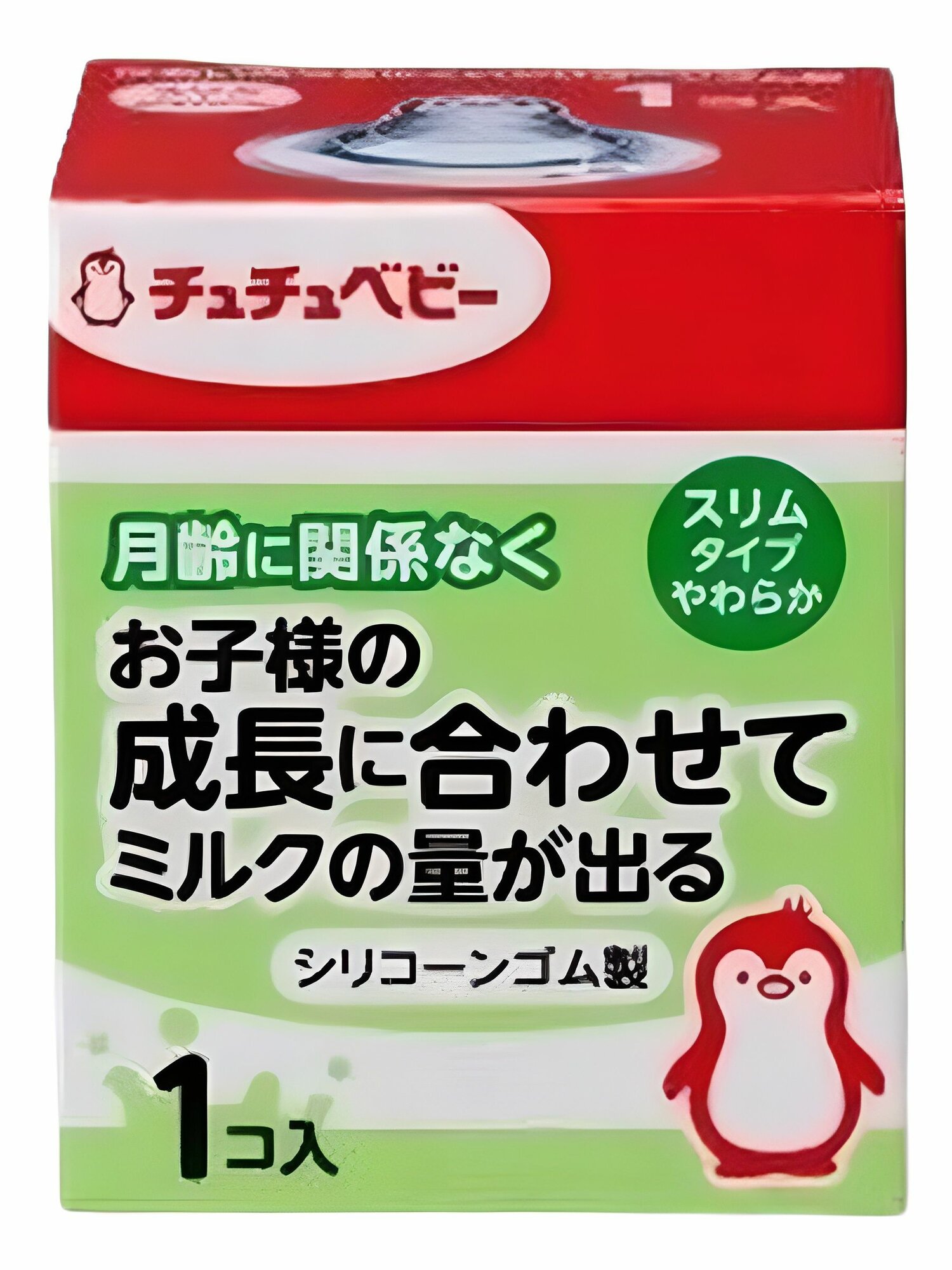 Chu Chu Baby Сменная мягкая силиконовая соска для бутылочки (узкое горлышко), 1 шт, Япония