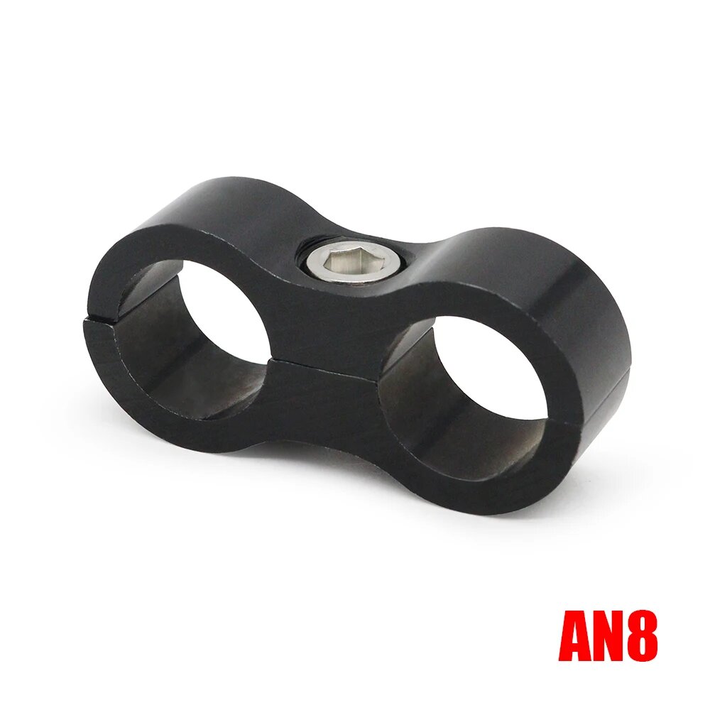 AN4, AN6, AN8, AN10, AN12, плетеный резиновый шланговый зажим, алюминиевый анодированный Black AN8