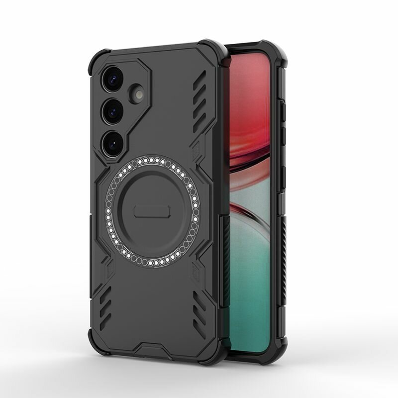 Чехол для Samsung S25 WingShield противоударный с поддержкой беспроводной зарядки черный