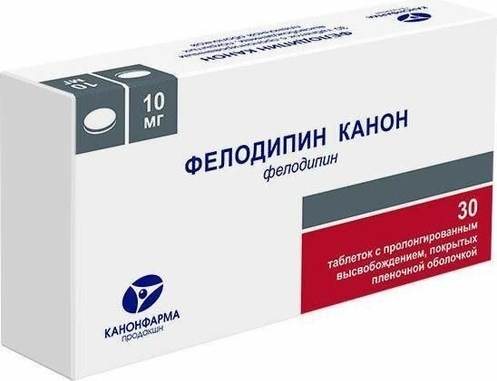 Фелодипин Канон, таблетки 0.01 г, 30 шт.