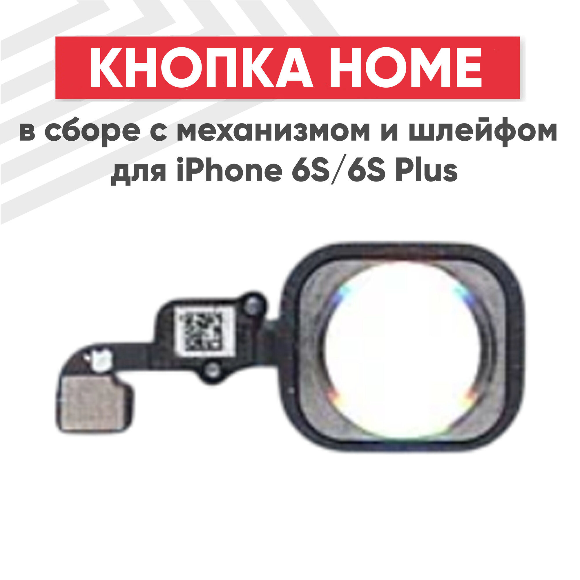Кнопка HOME в сборе с механизмом и шлейфом для iPhone 6S/6S Plus белая