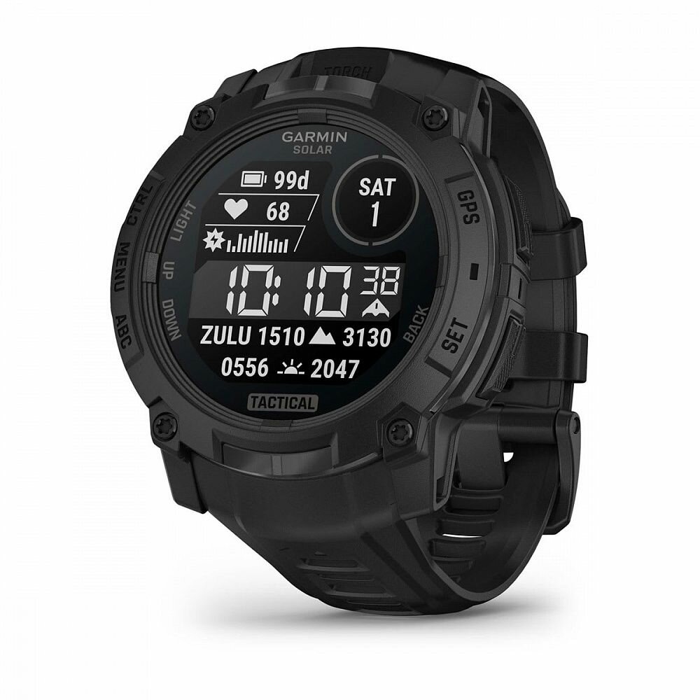 Часы Garmin Instinct 3 - 50mm Solar Tactical Edition черный с черным ремешком (010-02935-90)