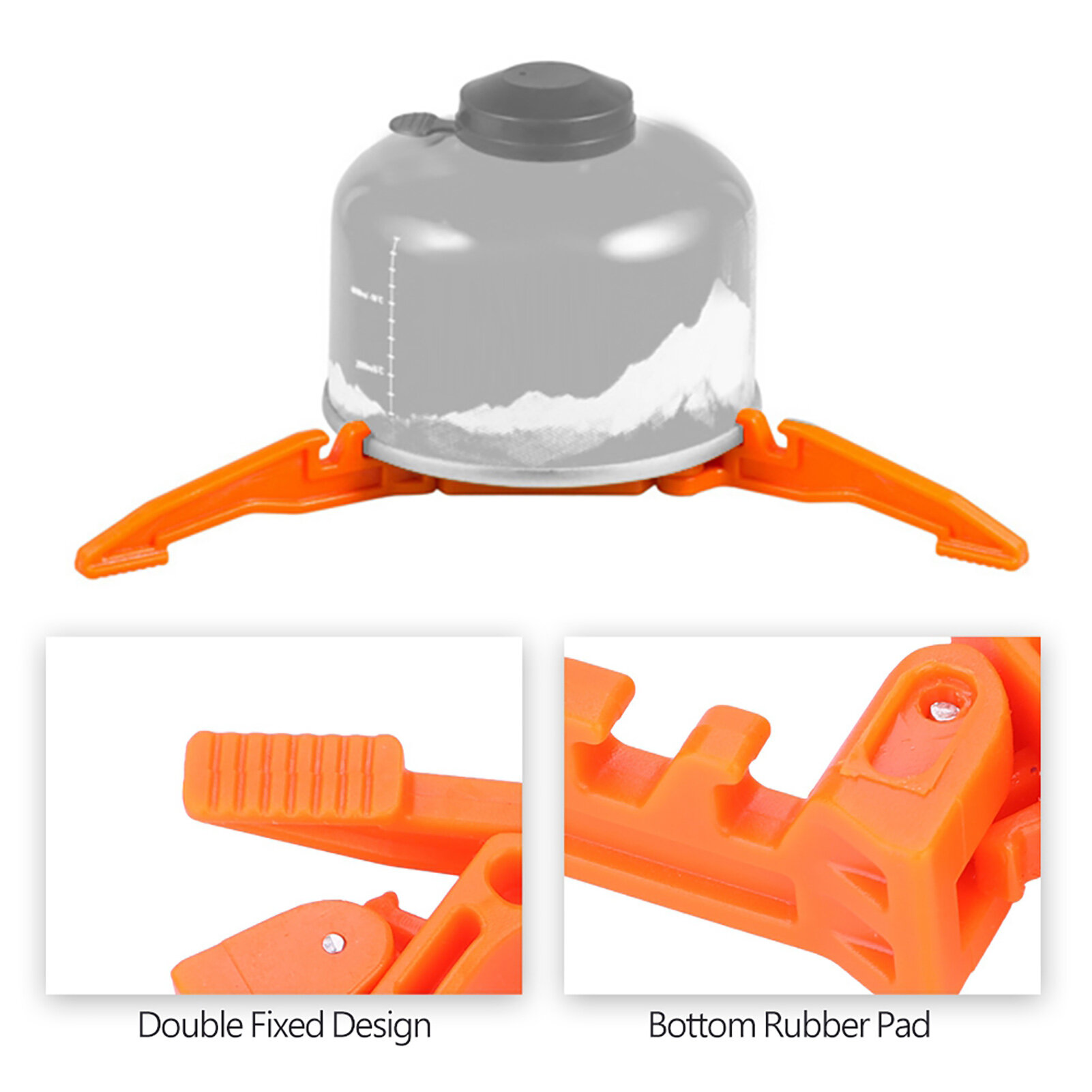 Кронштейн для газового баллона для откры-air кемпинга, полка для бутылок для походов, складной подставка-трипод, цвет: Оранжевый, складной размер: Примерно 7.8 x 7.8 x 2 см, вес: Примерно 45 г, материал: ПК, количество: 1 шт.