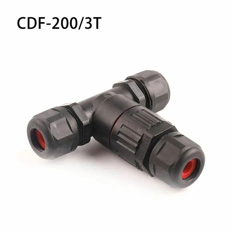 IP68 T-образный водонепроницаемый разъем 3-контактный кабельный ввод для провода разъемы быстроразъемное винтовое соединение наружный водонепроницаемый терминал