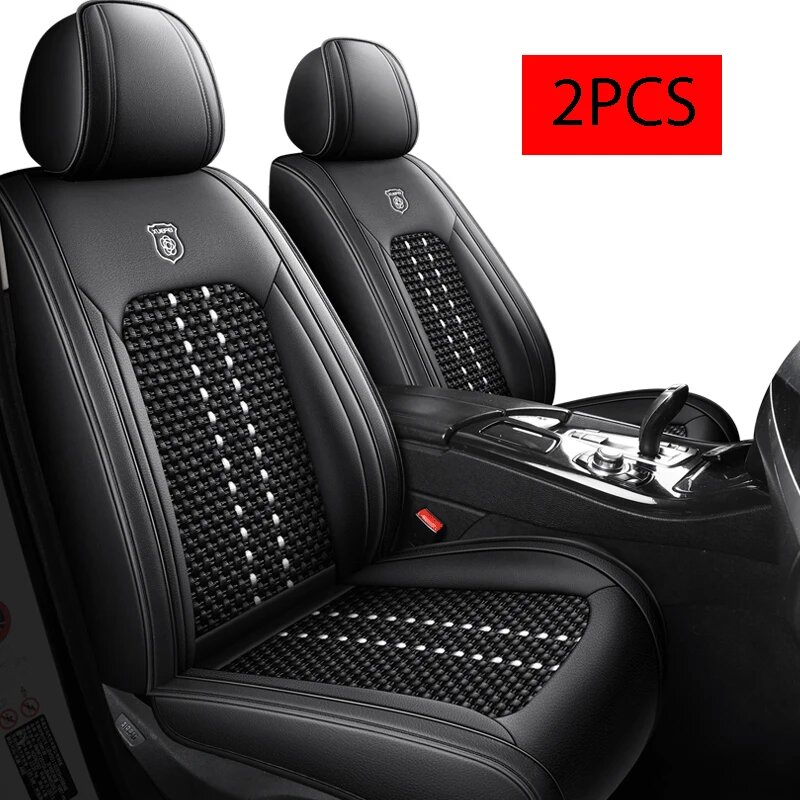 Чехлы на автомобильные сиденья из искусственной кожи для Kia Sportage Stonic K5 Ceed Cerato Rio 3 4 Soul Carens Picanto Stinger Sorento, автомобильные аксессуары для интерьера Front Seats-Black