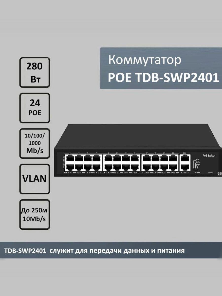 Коммутатор PoE TDB-SWP2401