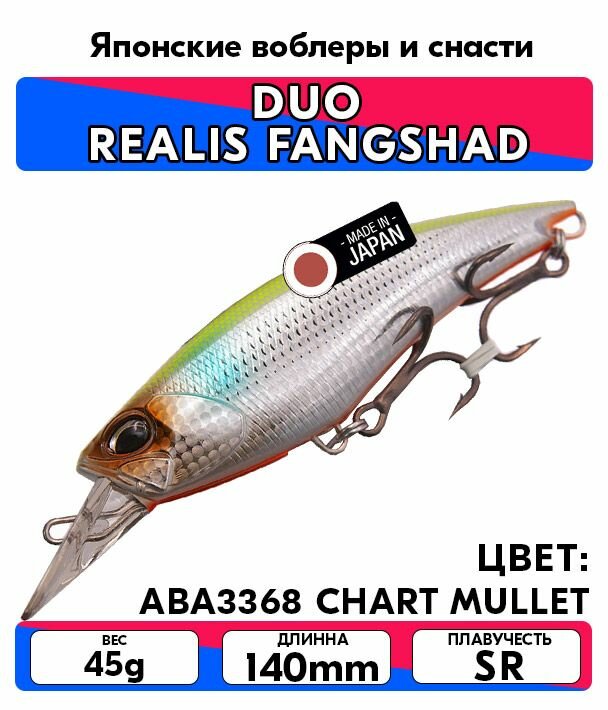 Воблер DUO REALIS FANGSHAD 140SR 45g цвет ABA3368 CHART MULLET