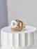 Кольцо, фианит, кристаллы Swarovski, безразмерное, желтый, бежевый, фиолетовый