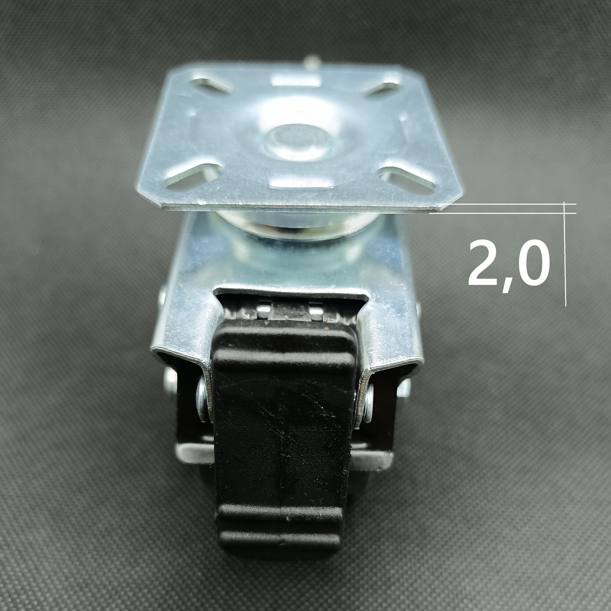 Колеса для тележек сдвоенное 50мм с тормозом ПВХ