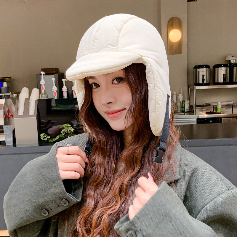 Корейская версия новой сладкой крутой шапки, женская пуховая и бархатная шапка Lei Feng, зимняя теплая и морозостойкая шапка, велосипедная защитная шапка для ушей