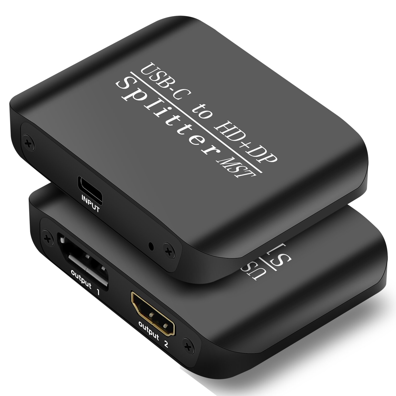 Совместимый сплиттер HDMI 1 на 2 выхода USB C до HDMI+DP Splitter 4K 60 Гц MST SST Высококачественный видеодаптер с 3D HDR Support USB C Splitter