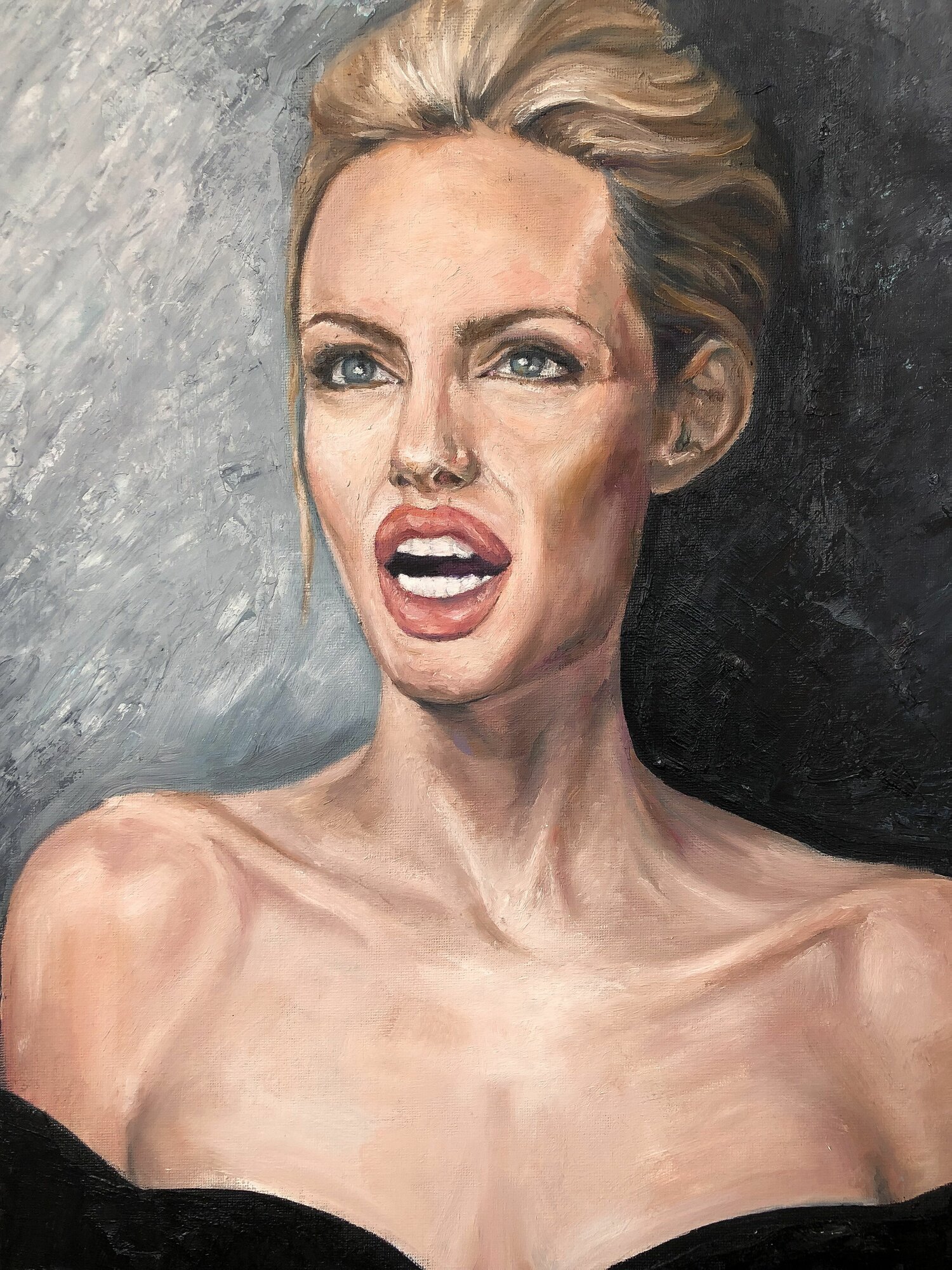 Картина маслом "Портрет Джоли" Анастасии Юрзиновой, 50x70см, без рамы