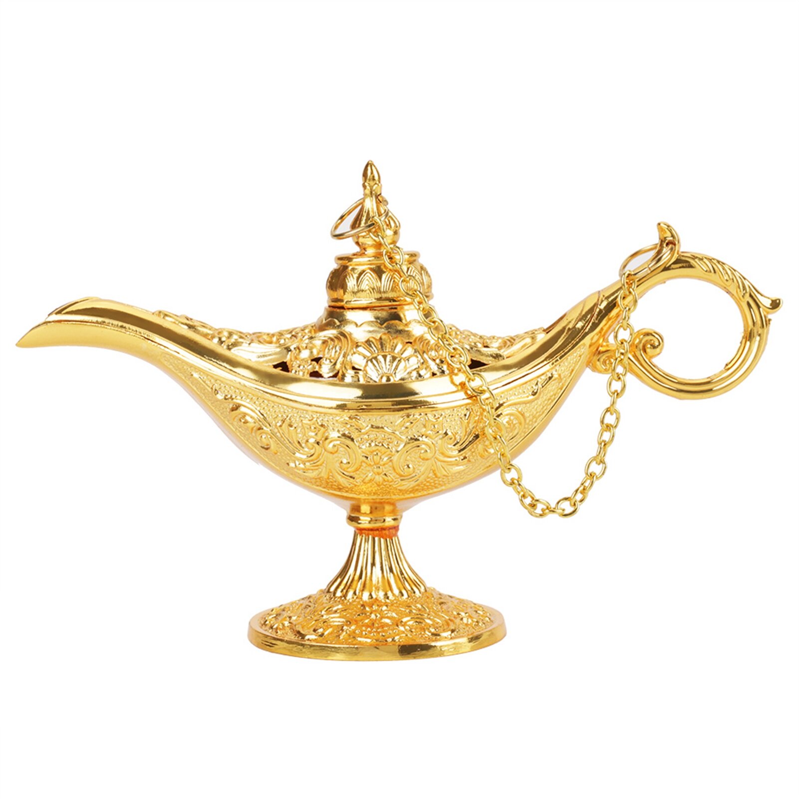 Rare Retro Legend Color Aladdin Magic Genie Light Wishing Lamp Pot Collectable (Golden)