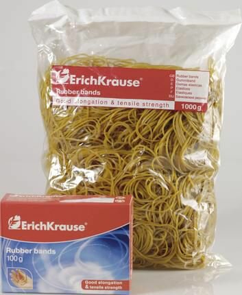 Резинки банковские Erich Krause каучуковые коричневые 1.3мм, 1кг
