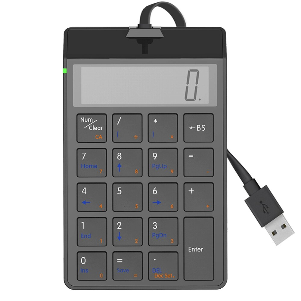 Sanrui проводная клавиатура SKB886S с дисплеем для кассы и бухгалтерии - черная офисная клавиатура