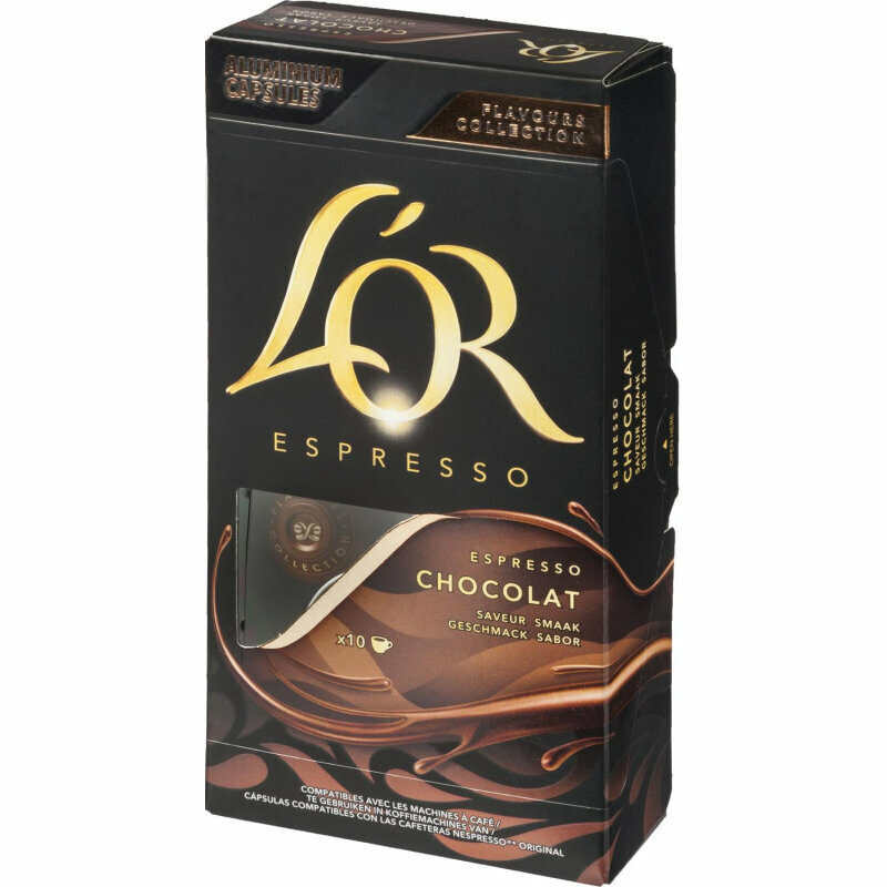 Кофе в капсулах L'OR Espresso Chocolate натуральный жареный молотый 10шт/уп, 2121828