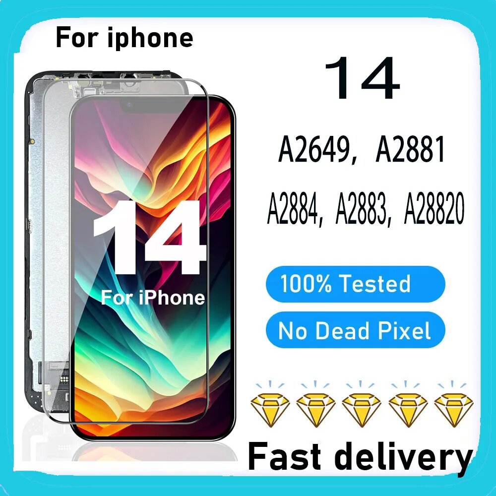 Incell Pantalla для IPhone 14, сенсорный ЖК-дисплей в сборе с 3D Touch для IPhone 14, замена ЖК-дисплея A2649 A2881 A2882